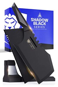 dalstrong massive meat cleaver knife - 9 inch - obliterator - shadow black series - black titanium nitride coated - high carbon 7cr17mov-x steel - heavy duty - razor sharp - sheath - nsf certified