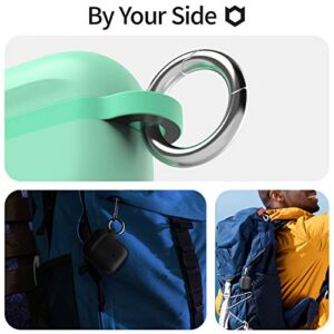 iFace Grip On Color Silicone Case Compatible with AirPods 1 and 2 - Wireless Charging Compatible, Aluminum Carabiner Included - Navy