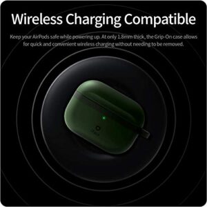 iFace Grip On Color Silicone Case Compatible with AirPods 1 and 2 - Wireless Charging Compatible, Aluminum Carabiner Included - Navy