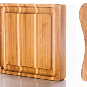 Bamboo Cheese Cutting Board with Butter Knife, Mini Fruit Chopping Board