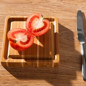 Bamboo Cheese Cutting Board with Butter Knife, Mini Fruit Chopping Board