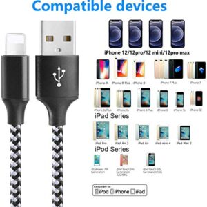 iPhone Charger Cord, USB A to Lightning Cable [Apple MFi Certified Approved] Nylon Braided Fast Charging Cable 12w 3ft Compatible iPhone 14 Plus/13 Pro Max/12 Mini/11 Promax/Xs Max/XR/X/8/7/6/5/iPad