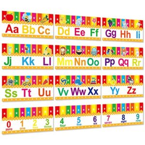 alphabet bulletin board abc banner number 0-9 line pre- k alphabet for wall preschool kindergarten elementary classroom nursery homeschool decorations