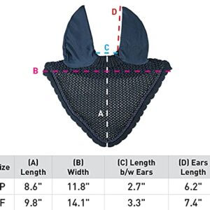 Horze Marquess Noise Cancelling Crochet-Pattern Horse Ear Net - Burnt Olive - Horse