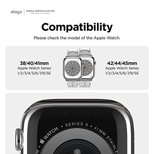 elago Clear Band Compatible with Apple Watch Band 38mm 40mm 41mm, Compatible with iWatch Series 8/SE2/7/6/SE/5/4/3/2/1 – Transparent Protective Band, Watch Strap Connector Included