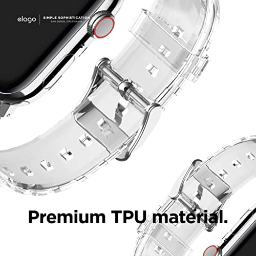 elago Clear Band Compatible with Apple Watch Band 38mm 40mm 41mm, Compatible with iWatch Series 8/SE2/7/6/SE/5/4/3/2/1 – Transparent Protective Band, Watch Strap Connector Included