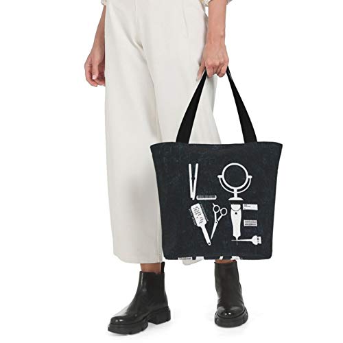 antcreptson Hairdresser Hairstylist Love for Her Hair Stylist Bib.Jpg Canvas Tote Bag for Women Travel Work Shopping Grocery Top Handle Purses Large Totes Reusable Handbags Cotton