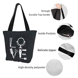 antcreptson Hairdresser Hairstylist Love for Her Hair Stylist Bib.Jpg Canvas Tote Bag for Women Travel Work Shopping Grocery Top Handle Purses Large Totes Reusable Handbags Cotton