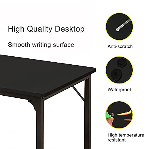 WUGO Computer Desk 31.5" Home Office Writing Desk for Small Spaces,Modern Simple Style Table for Work Study Gaming,Workstation,Black