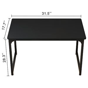 WUGO Computer Desk 31.5" Home Office Writing Desk for Small Spaces,Modern Simple Style Table for Work Study Gaming,Workstation,Black