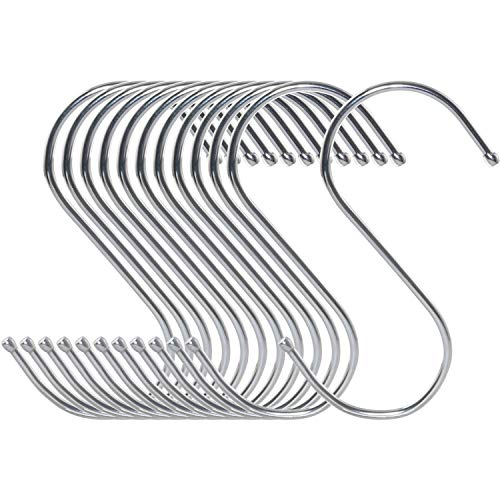 WHYHKJ 12pcs 4.7 Inches Extra Large S Shape Hooks Heavy-Duty Stainless Steel Hanging Hooks Pot Pan Hanger Clothes Storage Rack Tool Kitchen Tools