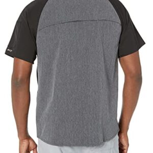 Carhartt Men's 2-Tone Raglan Sleeve Scrub Top, Charcoal Heather, LG