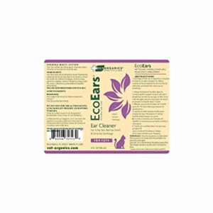 Vet Organics EcoEars Cat Ear Cleaner. Natural Multi-Action Formula. for Itch, Head Shaking, Discharge & Smell. Naturally Cleanses Away Common Problems. 100% Guaranteed (4 oz)