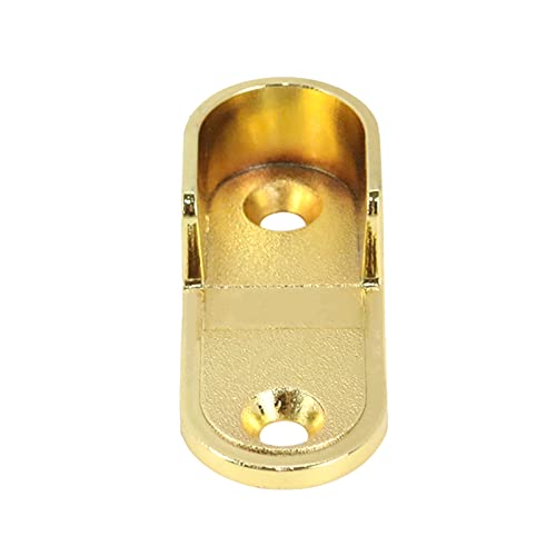 Coshar 20pcs Oval Closet Rod End Supports, Wardrobe Rod Brackets, Zinc Alloy, Fit Rod Inside Diameter 16mm/0.63inch, Gold