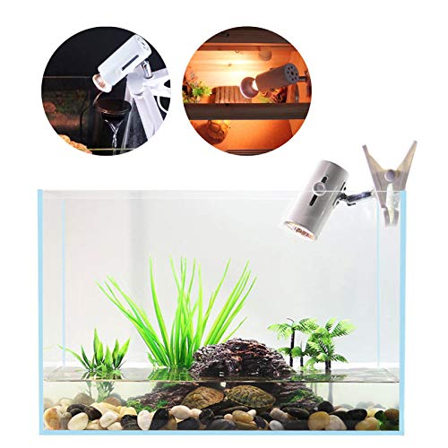 2-Pack Adjustable White Reptile Clamp Heat Lamp Fixture Holder with 3-Pack 50W Sun Basking Spot Lamp,Suitable for Aquarium, Reptiles,Lizard, Turtle, Snake