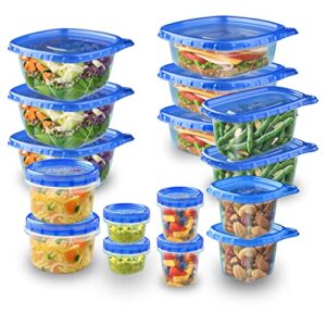 ziploc food storage meal prep containers reusable for kitchen organization, dishwasher safe, fresh start pack, 16 count