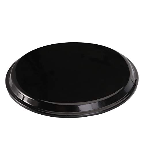 TOPZEA 3 Pack Restaurant Serving Trays, 11" Food Serving Tray Round Fiberglass Tray Non Slip Food Service Trays Platters for Restaurant, Parties, Breakfast, Cafe, Bar, Black