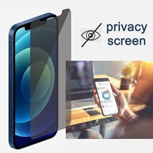 Ailun 2 Pack Privacy Screen Protector for iPhone 12 Pro Max[6.7 inch] + 2 Pack Camera Lens Protector, Anti Spy Private Tempered Glass Film,[9H Hardness] - HD [Black]