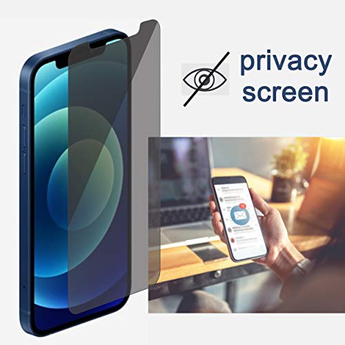 Ailun 2 Pack Privacy Screen Protector for iPhone 12 Pro Max[6.7 inch] + 2 Pack Camera Lens Protector, Anti Spy Private Tempered Glass Film,[9H Hardness] - HD [Black]