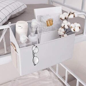 Bedside Organizer Caddy,Hanging Bunk Bed Organizer,Foldable Magazine Holders Storage Bag Platform Bed,College Dorm Rooms Baby Bed Rails,Gray