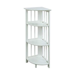 casual home 4-shelf corner folding bookcase, white (new)