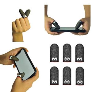 mobile game finger caps non-slip touch screen gloves anti-sweat finger sleeves shoot aim thumb cover mobile phone accessories for call of duty mobile, pubg, lol wild rift, ios, android (3 pairs)