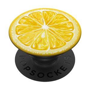 yellow lemon pattern slice for boys girls lemon print black popsockets swappable popgrip