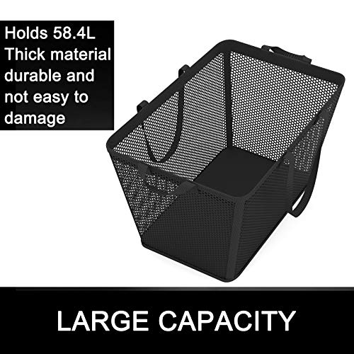 NPET Laundry Hamper Basket(Multi-Style), Protable Plastic Clothes Bag with EVA Waterproof & Breathable Mesh Material, Storage Bins for Laundry, Bathroom, Bedroom and Dormitory(Square, Black)