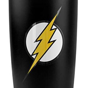 DC Comics Justice League Flash Logo Stainless Steel Tumbler 20 oz Coffee Travel Mug/Cup, Vacuum Insulated & Double Wall with Leakproof Sliding Lid | Great for Hot Drinks and Cold Beverages