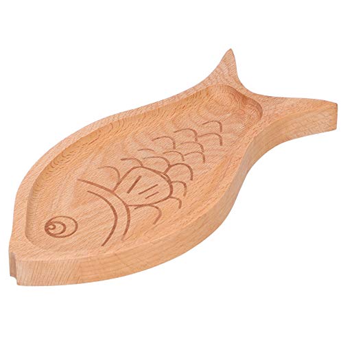 Agatige Serving Trays and Platters, Fish‑shaped Wooden Serving Plate Board for Fish Dish, Fruit Dessert Sushi Cheese Snack, 25 x 12 x 2cm