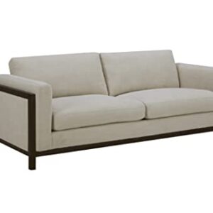 Amazon Brand – Stone & Beam Chesler Contemporary Sofa Couch with Wood Trim, 88"W, Cream