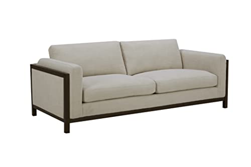 Amazon Brand – Stone & Beam Chesler Contemporary Sofa Couch with Wood Trim, 88"W, Cream