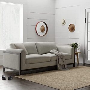 Amazon Brand – Stone & Beam Chesler Contemporary Sofa Couch with Wood Trim, 88"W, Cream