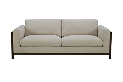 Amazon Brand – Stone & Beam Chesler Contemporary Sofa Couch with Wood Trim, 88"W, Cream