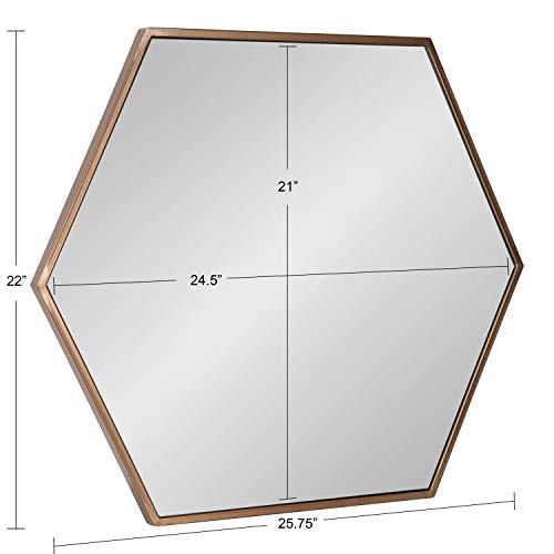 Kate and Laurel McNeer Modern Wall Mirror, 22 x 25, Bronze, Geometric Hexagon Mirror for Wall