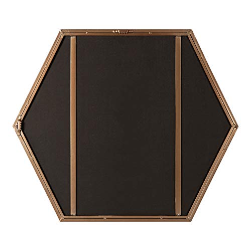 Kate and Laurel McNeer Modern Wall Mirror, 22 x 25, Bronze, Geometric Hexagon Mirror for Wall