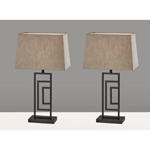 Adesso SL1152-26 Kyle Table Lamp (Set of 2), 26.75 in, 100W Type - A Bulb (Not Included), Antique Bronze, 2 Lamp Set