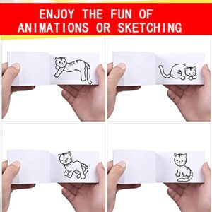 14 Pack Blank Flipbooks, 840 Sheets (1680 Pages) Flip Book Paper for Animation, Sketching and Cartoon Creation, 120GSM No Bleed Drawing Paper and Sewn Binding (4.5" x 2.5")