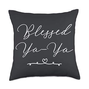 ya-ya gifts blessed ya throw pillow, 18x18, multicolor