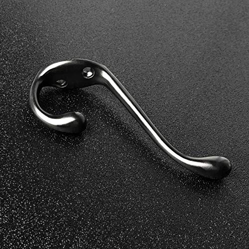 ANGSTROM 1-Pack Double Coat and Hat Hook, Wall Mounted with Screws (Matte Black)