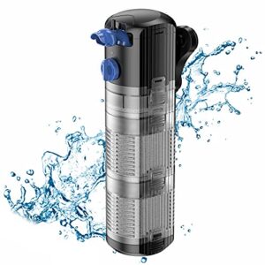 freesea internal aquarium power filter: 8w adjustable water flow 2 stages filtration system submersible for 40-120 gal fish tank | turtle tank …