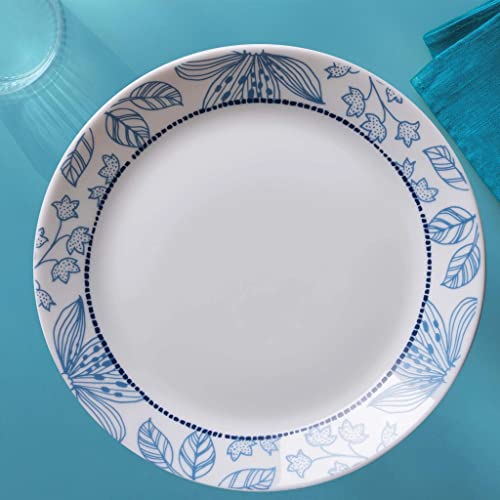 Corelle Everyday Expressions 12-Pc Dinnerware Set, Service for 4, Durable and Eco-Friendly, Higher Rim Glass Plate & Bowl Set, Microwave and Dishwasher Safe, Rutherford