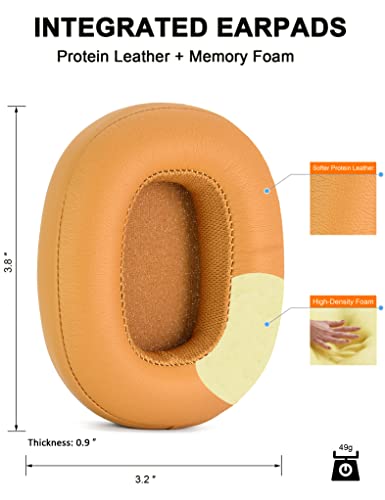 Crusher 360 Earpads - defean Replacement Brown Ear Pads Cover Cushion Compatible with Skullcandy Crusher 360 Bluetooth S6MBW-J373 Headphones,High-Density Noise Cancelling Foam