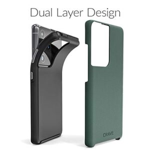 Crave Dual Guard for Galaxy S21 Ultra Case, Shockproof Protection Dual Layer Case for Samsung Galaxy S21 Ultra, S21 Ultra 5G (6.8 inch) - Forest Green