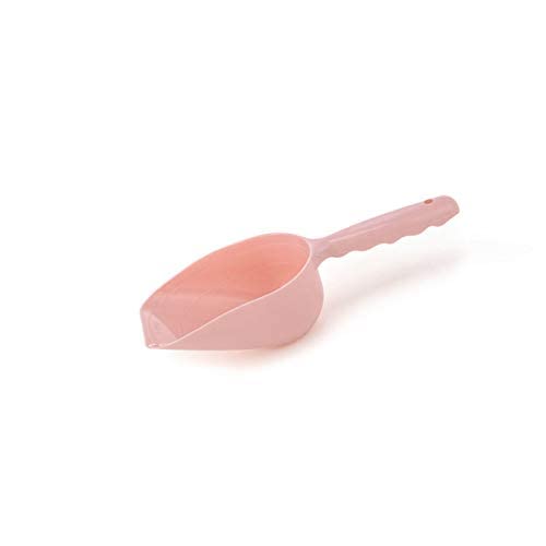 Aiptosy 1-Cup Pet Food Scoop, Lines for 1/2 Cup and 1 Cup Dog Puppy Cat Bird Rabbit Plastic Pet Food Scoop (Light Pink)