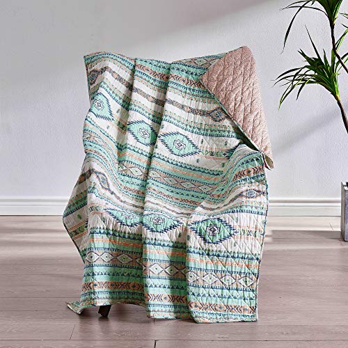 Barefoot Bungalow Phoenix Throw Blanket, 50 x 60-inch, Turquoise