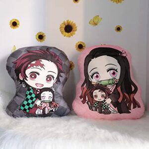 XIXISA 16 Inch Anime Nezuko Inosuke Zenitsu Plush Throw Pillow Anime Plushies Cartoon Decoration Pillows Fans Gift Cosplay 40cm