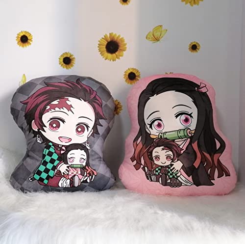 XIXISA 16 Inch Anime Nezuko Inosuke Zenitsu Plush Throw Pillow Anime Plushies Cartoon Decoration Pillows Fans Gift Cosplay 40cm