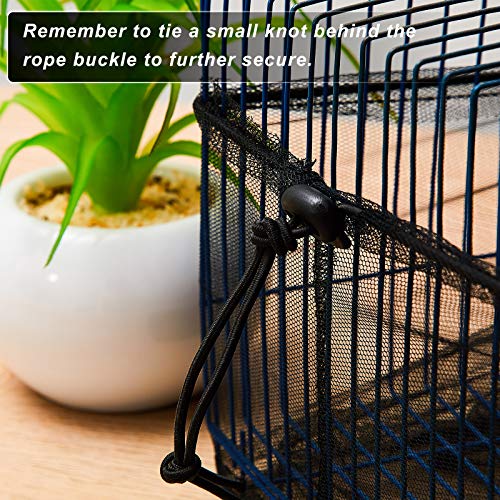 3 Pieces Large Adjustable Bird Cage Cover Seed Feather Catcher Birdcage Nylon Mesh Net Cover Soft Skirt Guard for Parakeet Macaw African Round Square Cage (78 x 15 Inch in Circumference and Width)