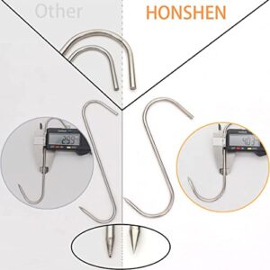 HONSHEN 20 pcs 5 Inch Meat Hooks S-Hook, 4mm Stainless Steel Meat Hook for Butcher,Processing,Hanging,Chicken,Hunting,Smoking,Ribs,Fish,Beef,Poultry,Drying BBQ Grill Cooking (20 pcs 5inch Meat Hook)